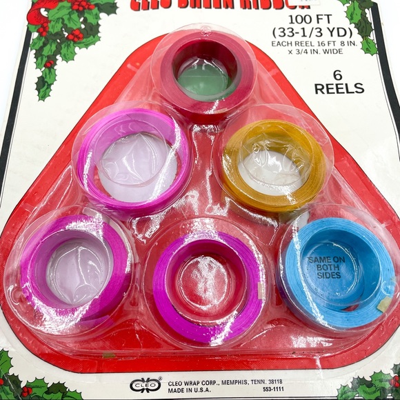 Vintage | Holiday | Vintage Christmas Cleo Sheen Ribbon Gift Wrap Mcm ...